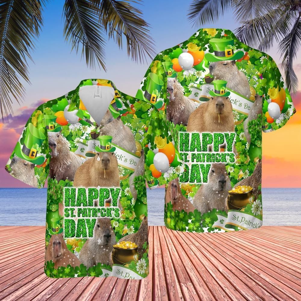 Amazon.com: Capybara Hibicus Flower Summer Vacation Hawaiian Shirt ...