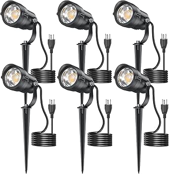 HIBOITEC 12W Spot Lights Outdoor 120V Landscape Lighting Waterproof ...