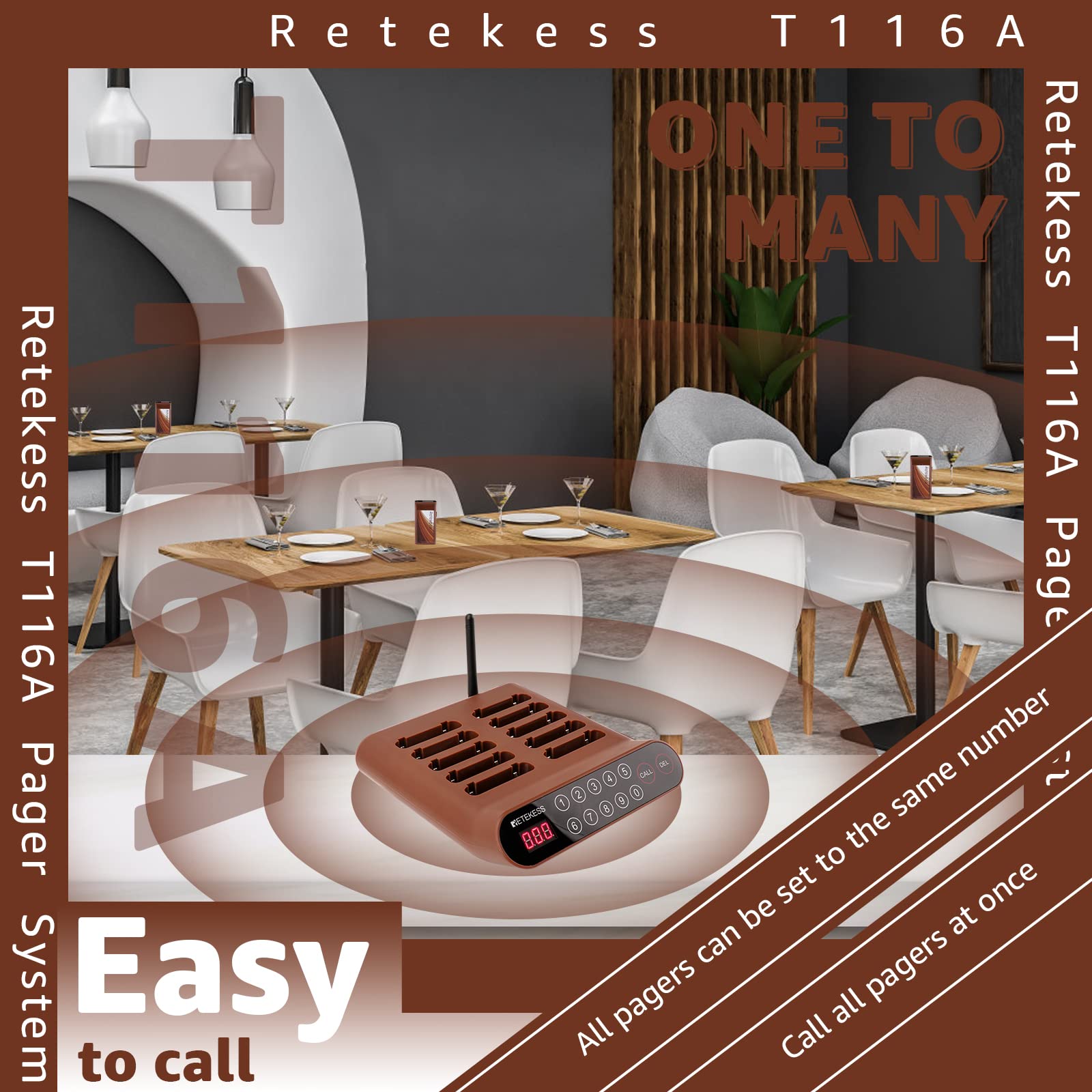 Buy Retekess T116A Restaurant Pager, Wireless Paging System, Low ...