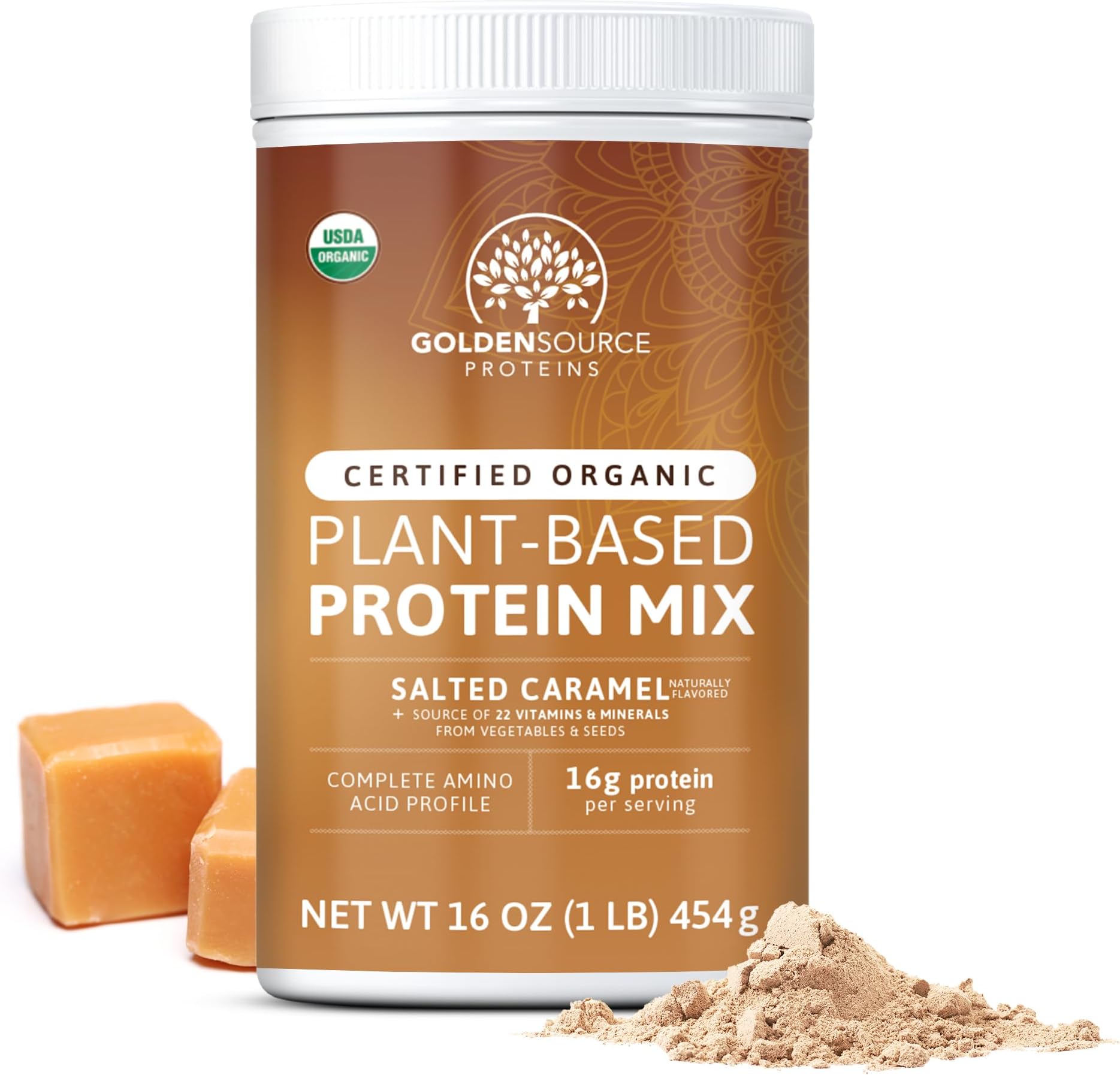 Amazon.com: GoldenSource Proteins, Salted Caramel, Plant Based Protein ...