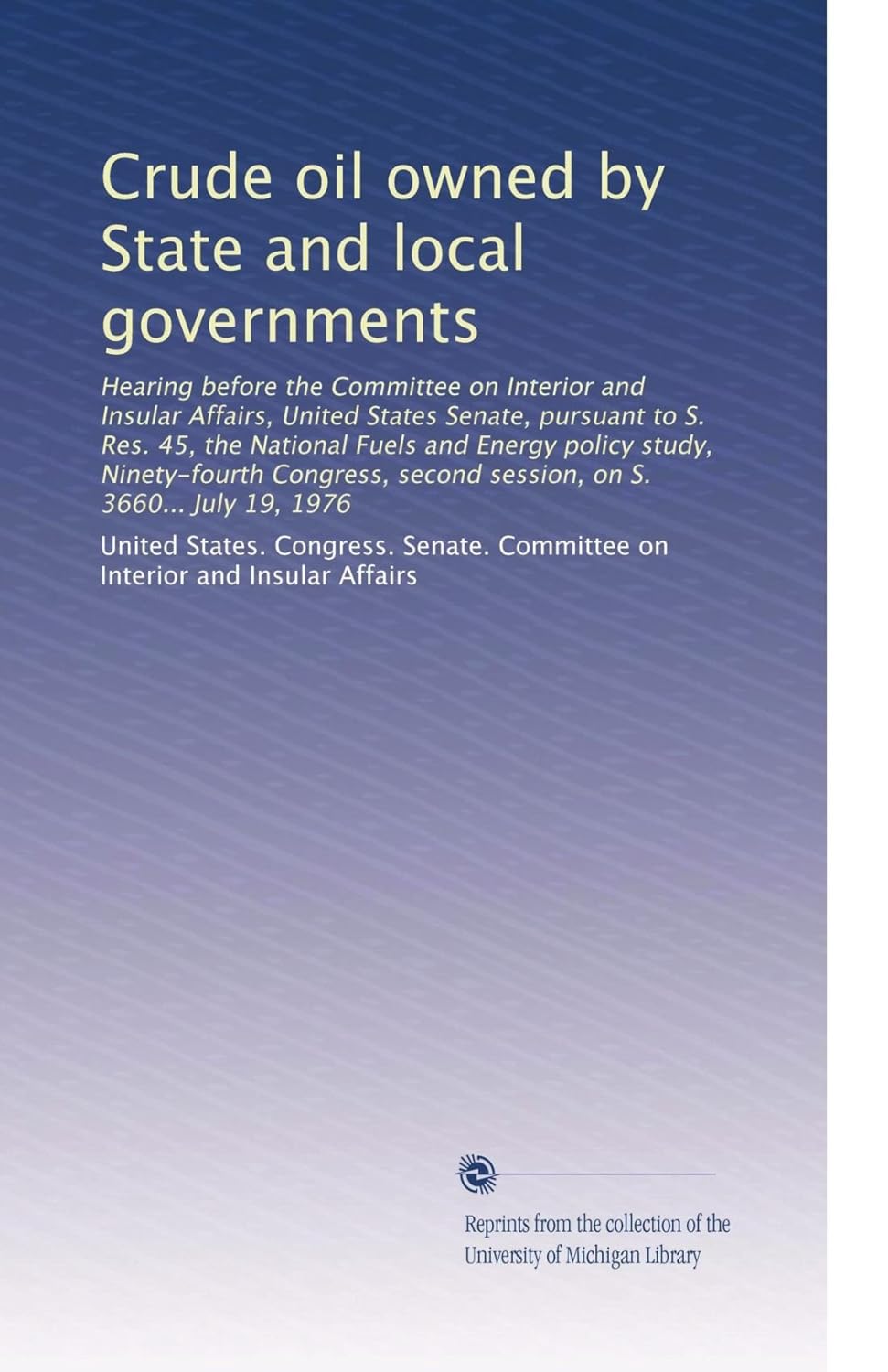 Amazon.com: Crude oil owned by State and local governments: United ...