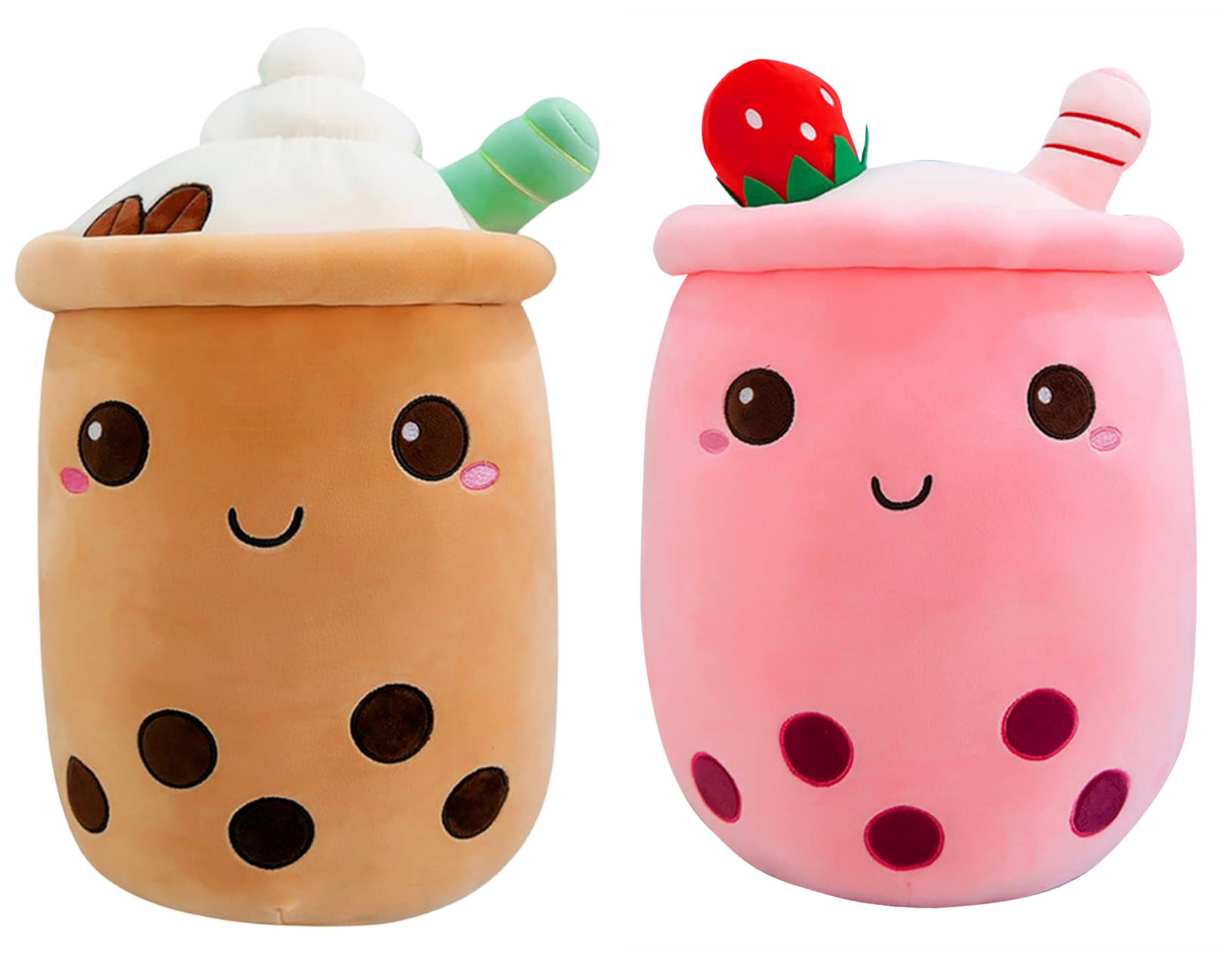 2 Pack Bubble Tea Plush Cute Pink Stuffed Animal Stuffy Food Milk Cup ...
