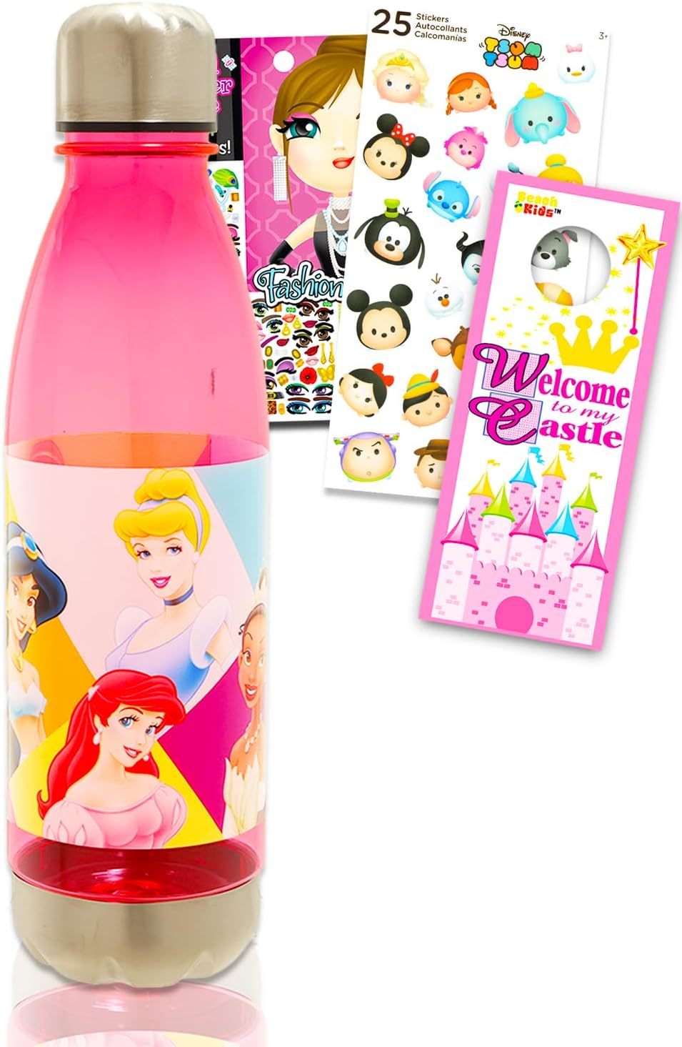 Amazon.com: Disney Princess Stainless Steel Water Bottle for Kids ...