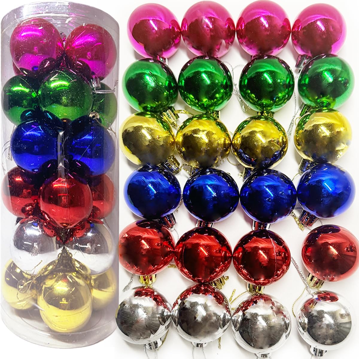 Amazon.com: 60 Pack Christmas Balls Ornaments,Colorful with Red/Green ...