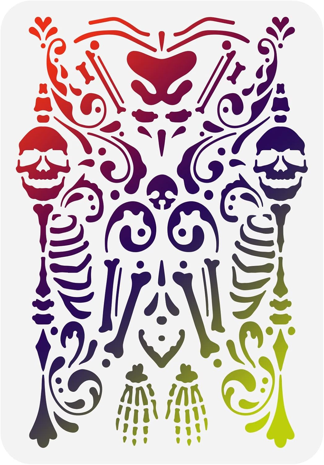 Amazon.com: FINGERINSPIRE Skull Stencil Template 8.3x11.7 inch Skeleton ...