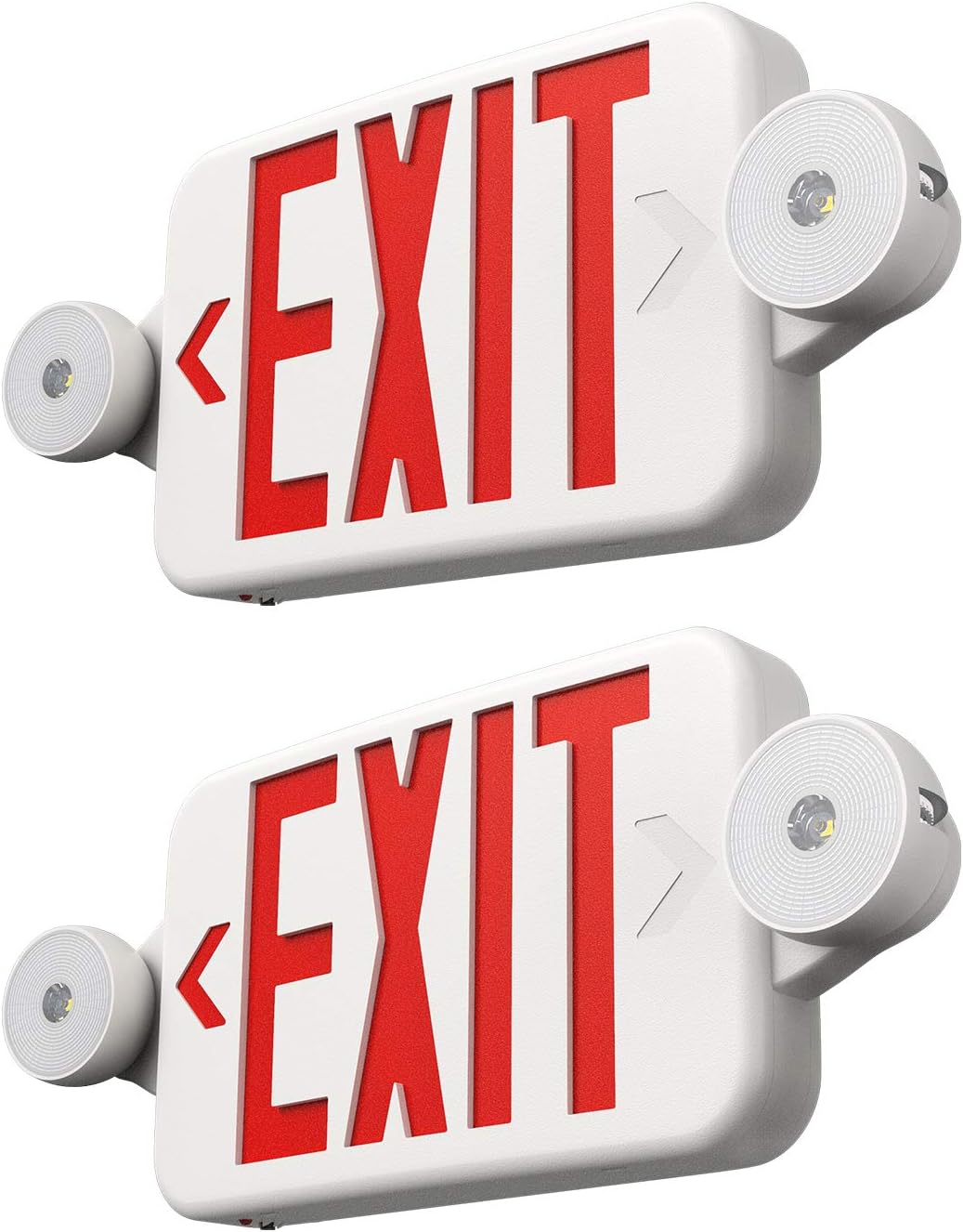 VEVOR LED Exit Sign with Emergency Lights, Two LED Adjustable Heads ...