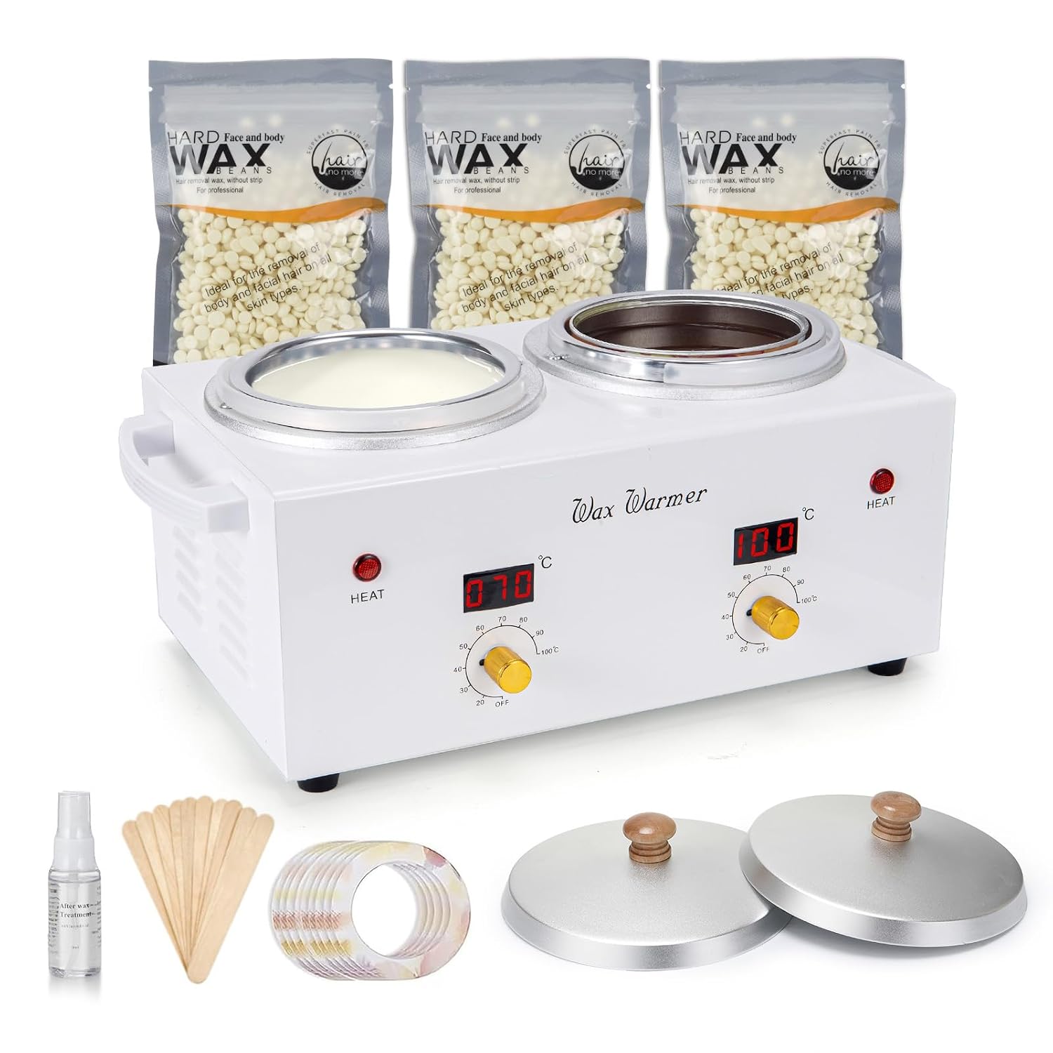 Amazon.com : Professional Double Wax Pots, LED Digital Display Double ...