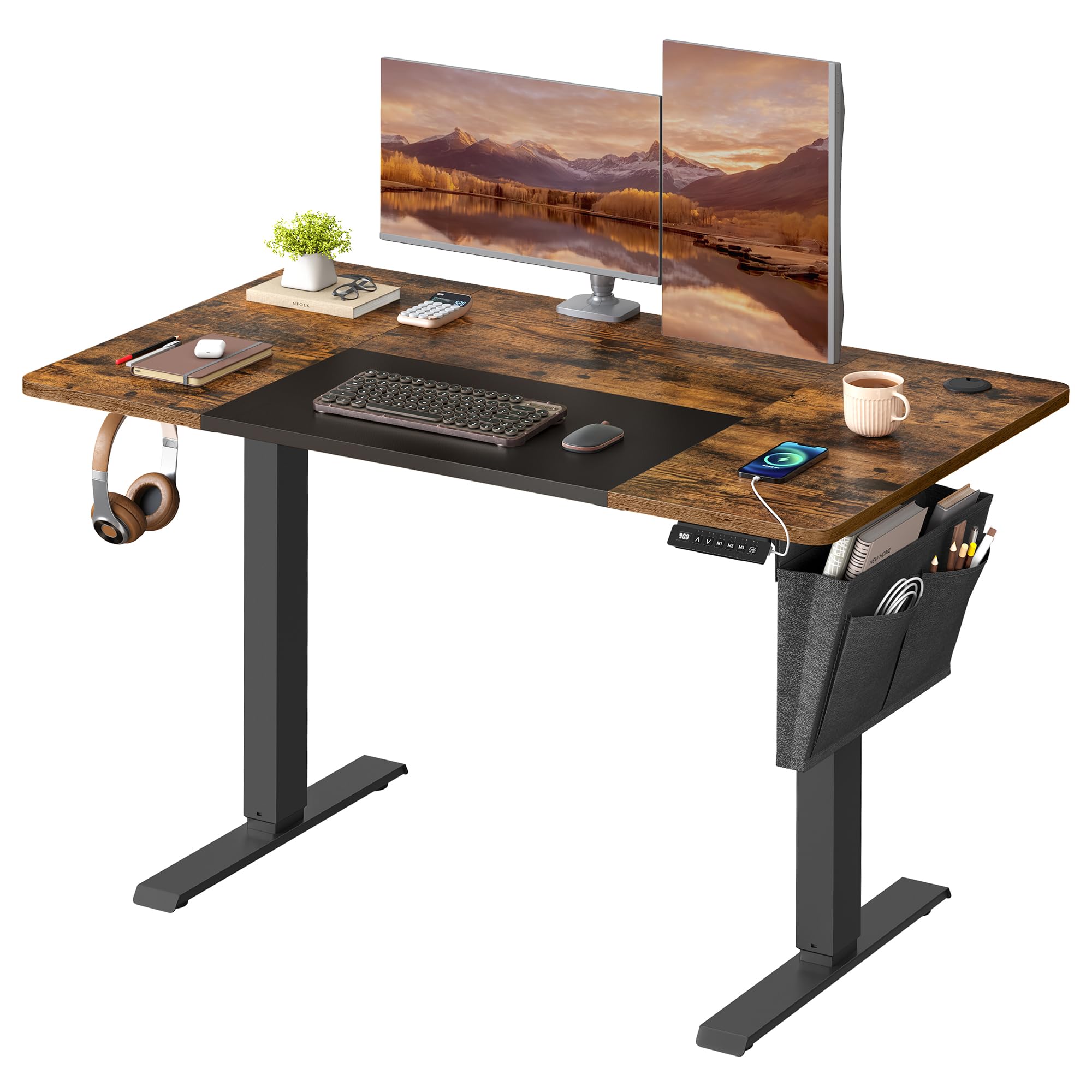 SONGMICS Height-adjustable desk, electric, infinitely adjustable ...