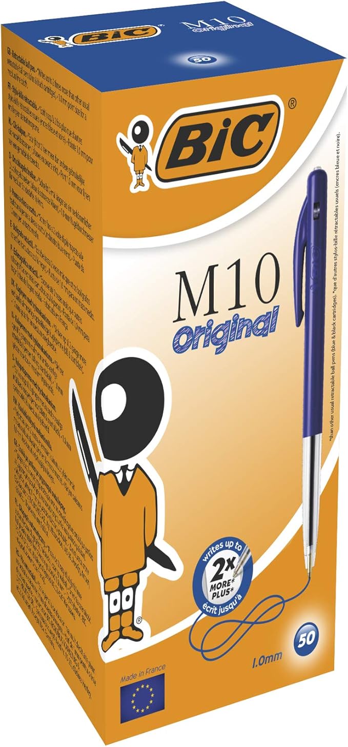 Amazon.com : BIC M10 Original Ballpoint Pens Blue 50 Box : Mechanical ...