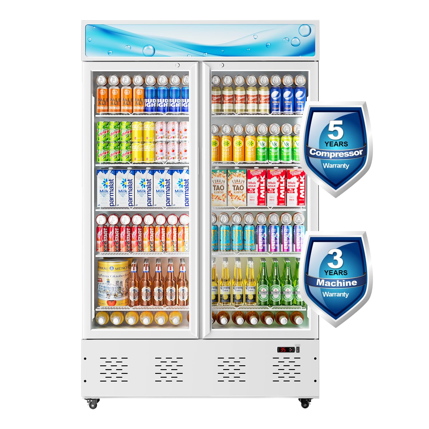 Amazon.com: 40 Cu.ft Commercial Beverage Refrigerators Glass Door ...