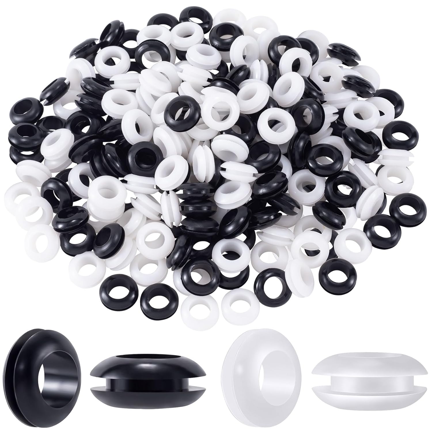 HINZIC 200Pcs 1/2" Rubber Grommets Rubber Hole Grommet for Wires ...