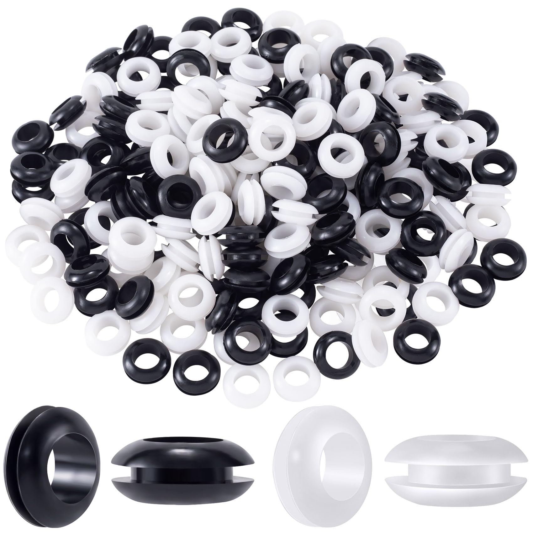 HINZIC 200Pcs 1/2" Rubber Grommets Rubber Hole Grommet for Wires ...