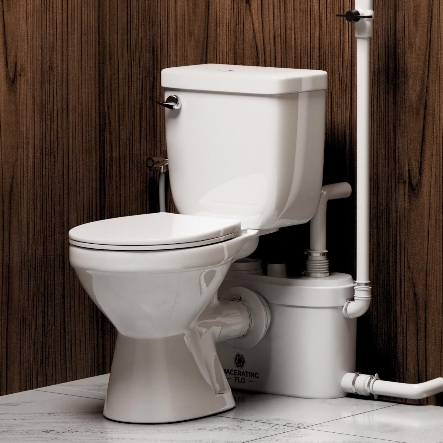 MaceratingFlo Upflush Toilet System 750 Watt, Compact Macerator Pump Up ...