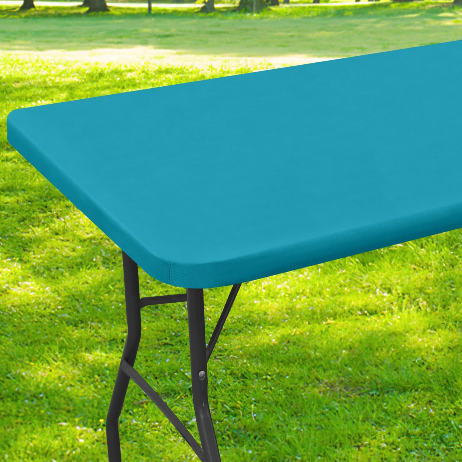 Amazon.com: Smiry Rectangle Picnic Table Cloth, Waterproof Elastic ...