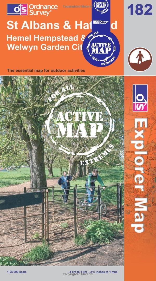 St Albans and Hatfield: Sheet 182 (OS Explorer Map Active): Amazon.co ...