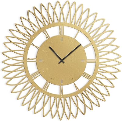 Amazon.com: SENYURI Kitchen Wall Clock, Gold Sunburst Wall Clocks ...