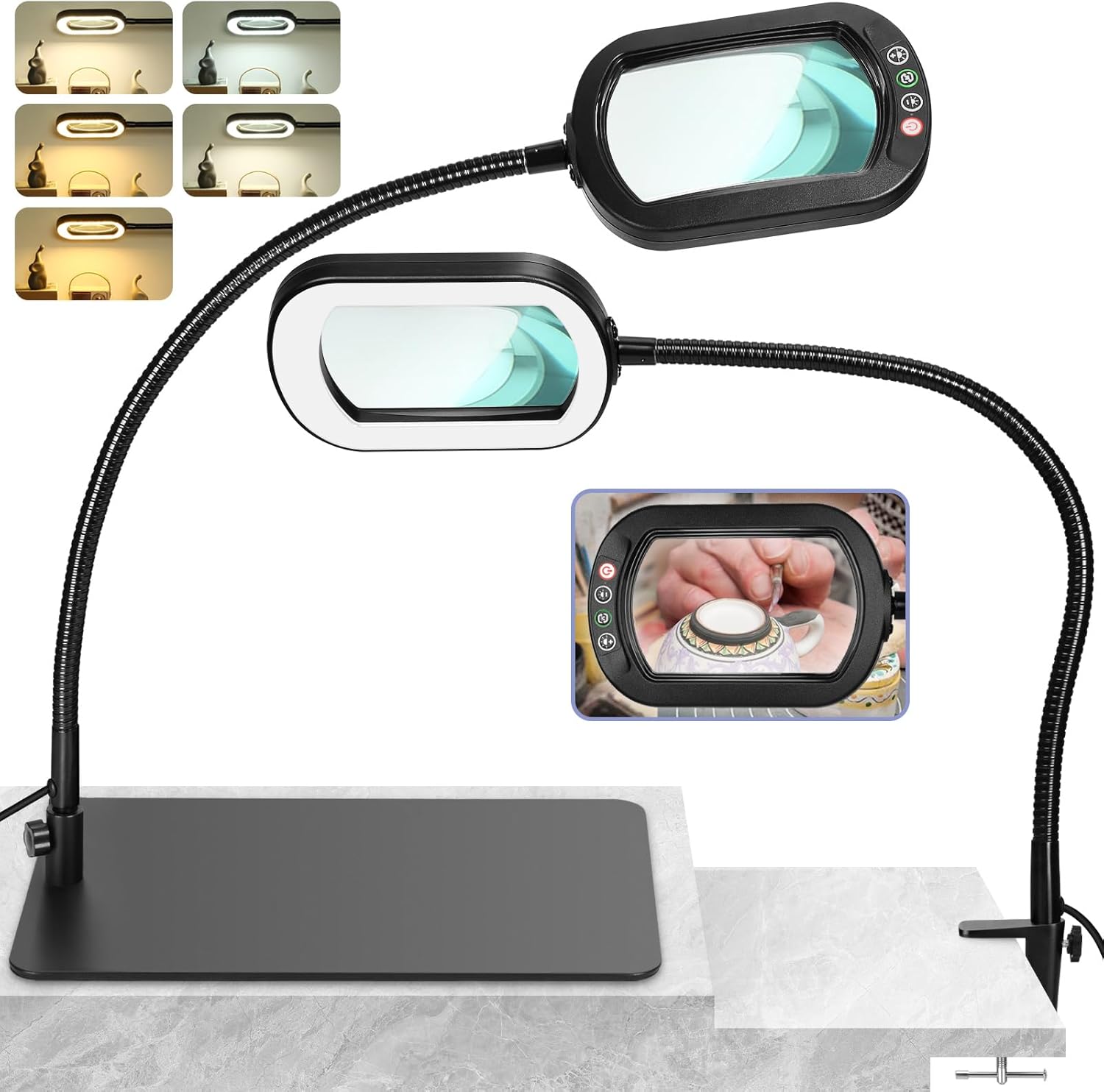 Amazon.com: 10X Square Magnifying Glass with Light and Stand, 2-in-1 ...