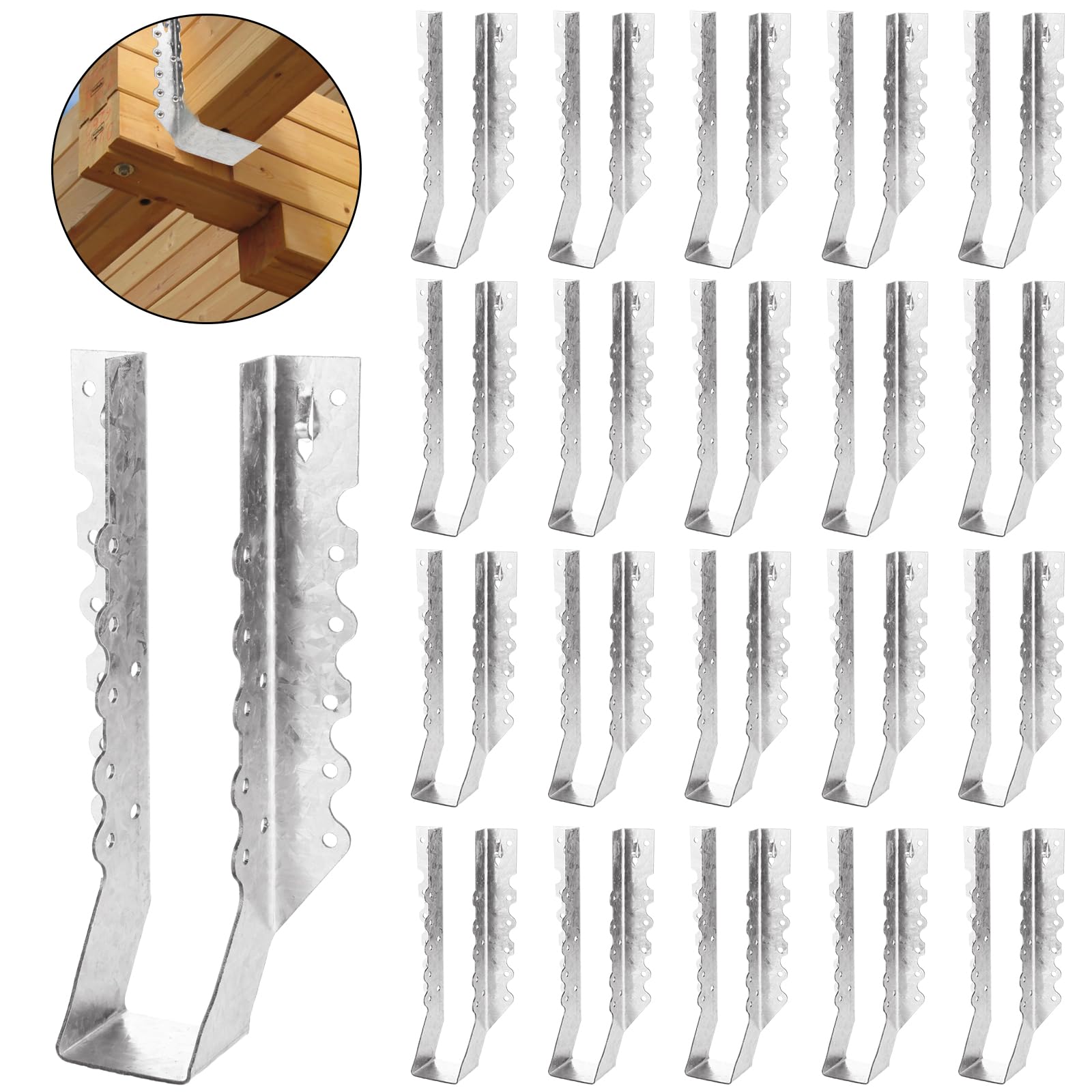 Snapklik.com : 20PCS 2x10 Joist Hanger, 18 Gauge Galvanizing Face Mount ...