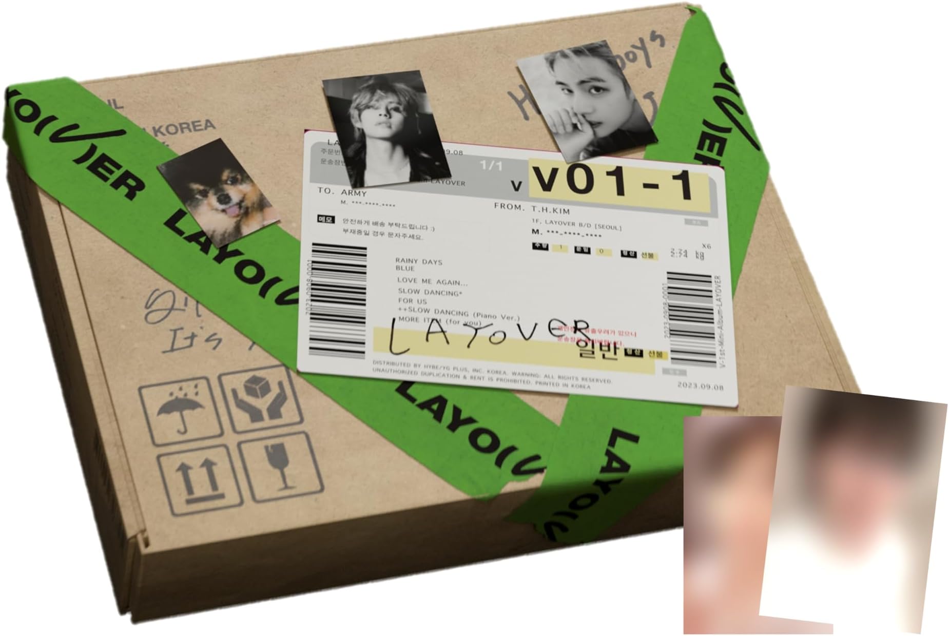 Amazon.com: BTS V - Layover album Ver. 1 + [BTS Photocards Set] : CDs ...