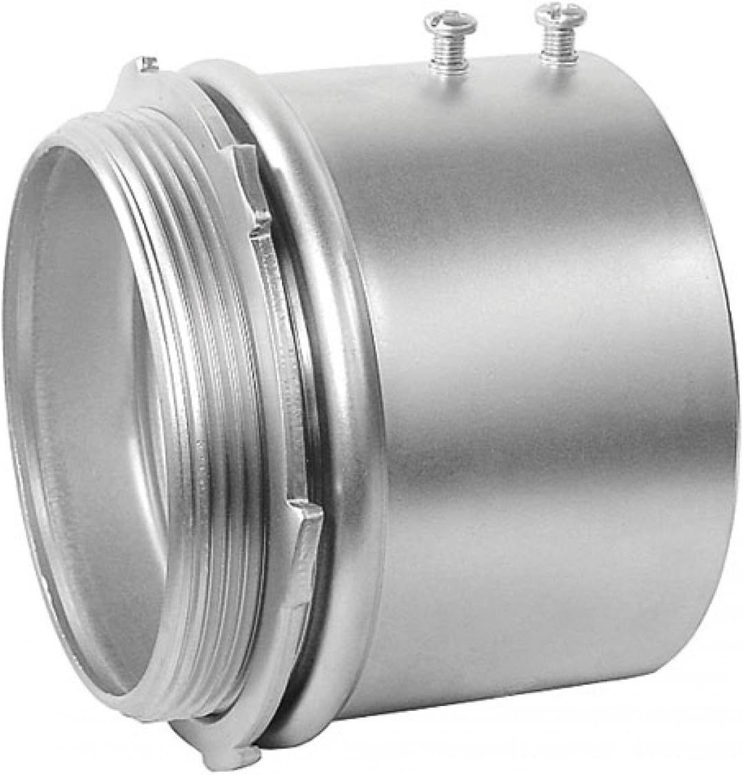 2 Pcs, 3-1/2 In. Emt Set Screw Connector, Zinc Plated Steel Used In Dry ...