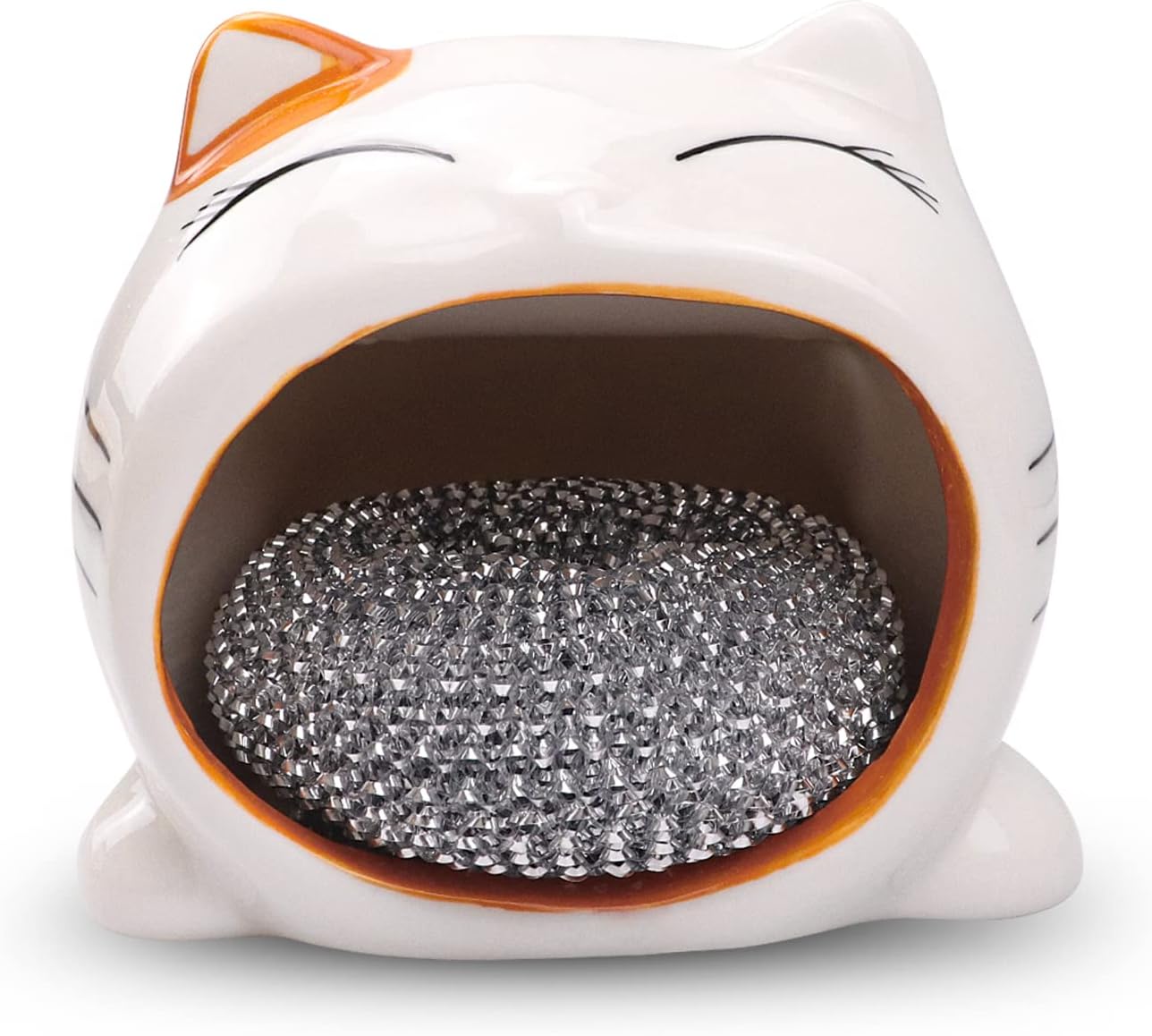 Amazon.com: Ceramic Cat Sponge Holder for Kitchen Sink – Cute Sponge ...