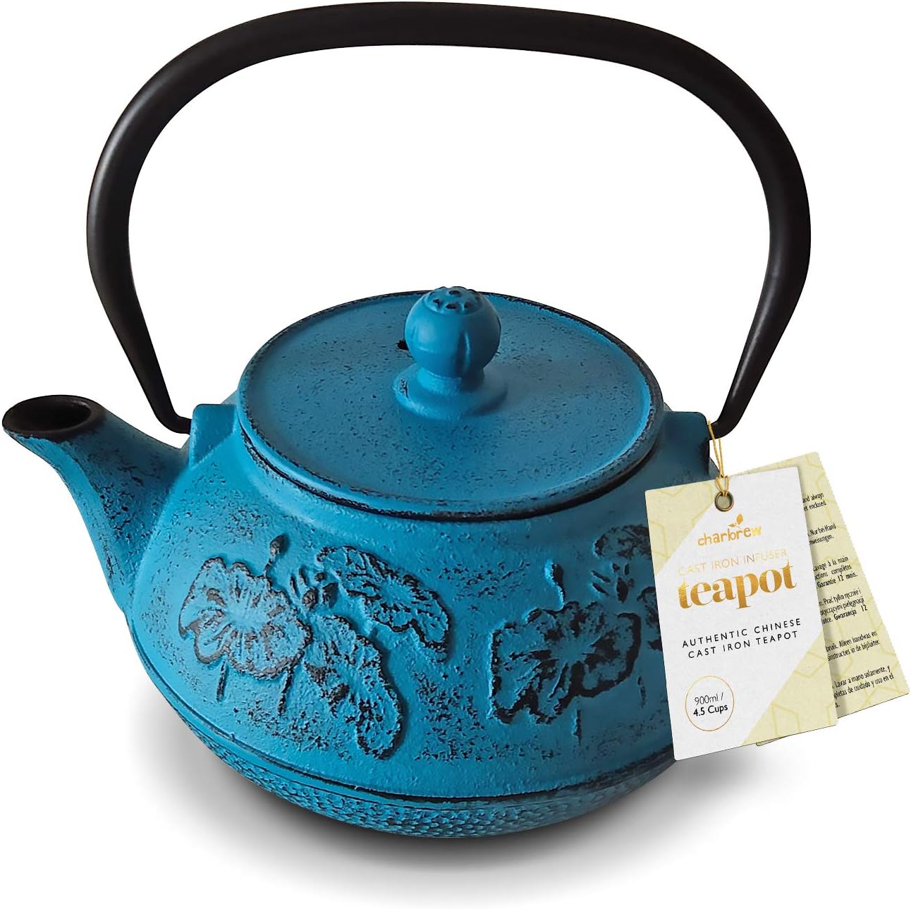 Teiera in Ghisa Tiffany Blu di Charbrew 900ml : Amazon.it: Casa e cucina
