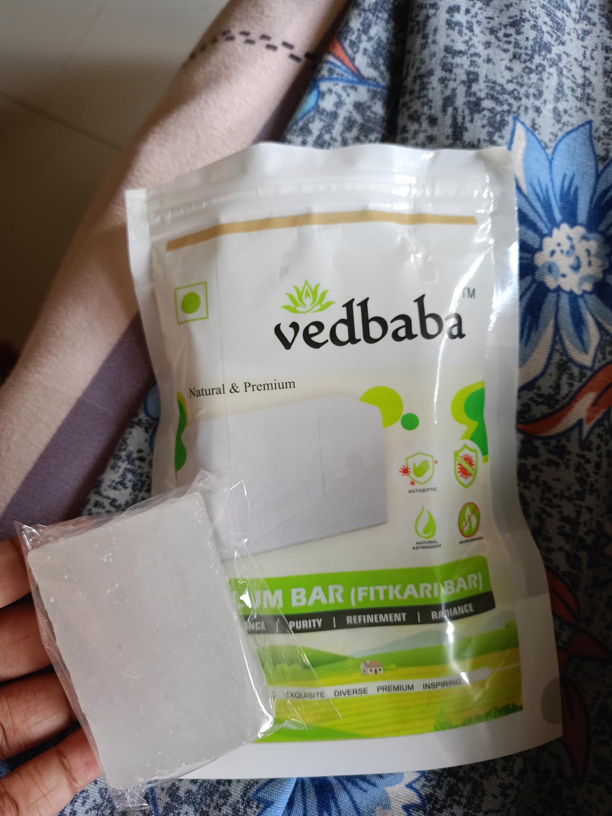 Ved Baba Shaving Alum Bar - 100g with a Travel Case | Alum Block ...