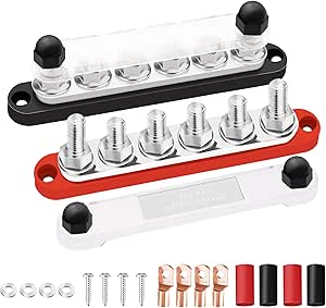 Amazon.com: 350A Bus Bar 12V Marine Power Distribution Block 6 x 3 ...