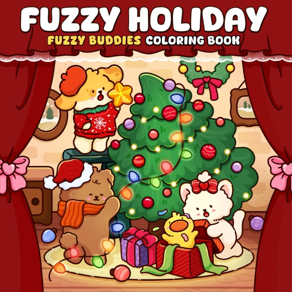 Amazon.com: Fuzzy Holiday: A Christmas Coloring Book for Adults and ...