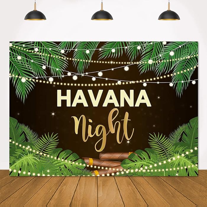 Buy Lofaris Havana Nights Backdrop Palm Leaves Adult Birthday Party ...