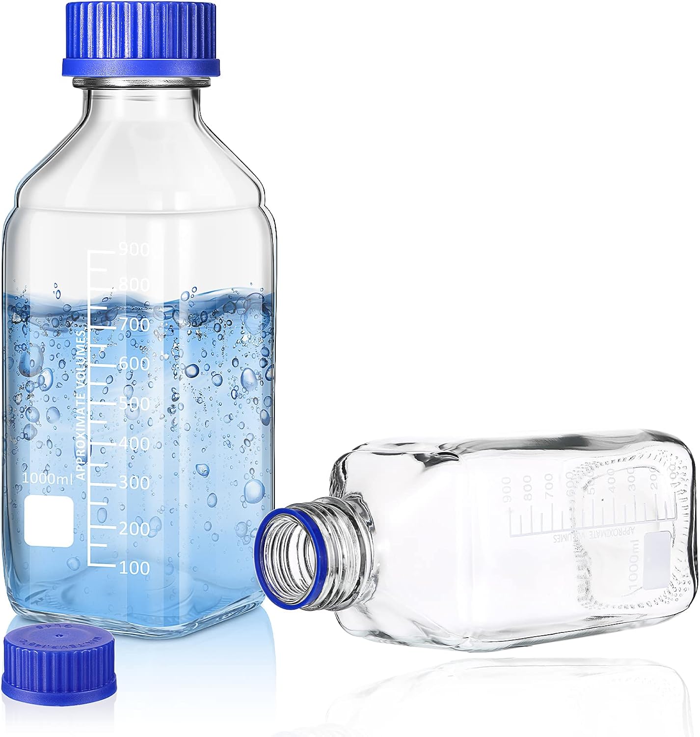 Amazon.com: Honeydak 2 Pieces Square Glass Media Bottle Solvent Storage ...