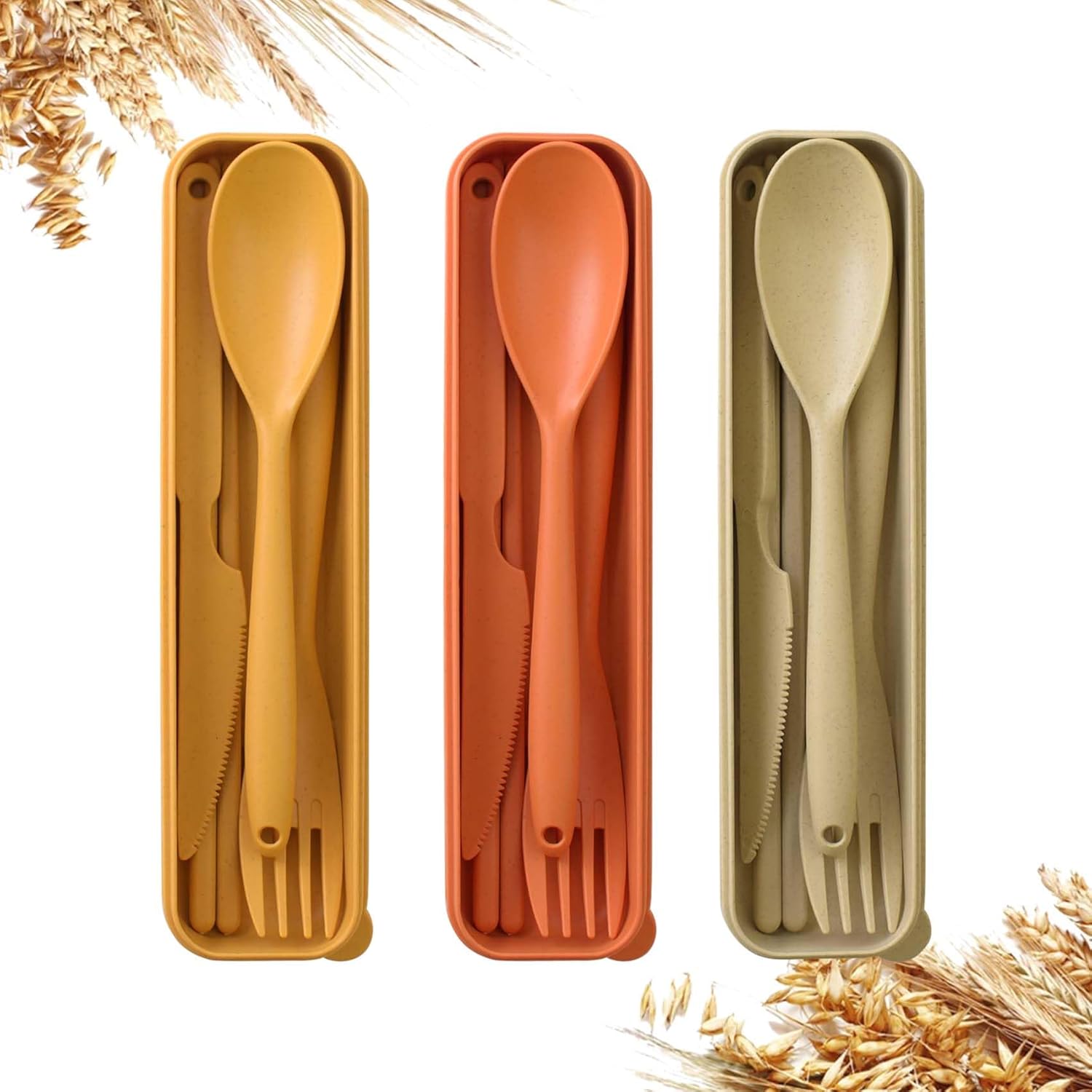 Amazon.com | DUMING-IN Reusable Utensils Set with Case, 3 Sets Large ...