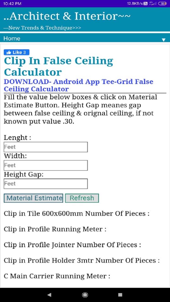 False Ceiling Calculators - App on Amazon Appstore