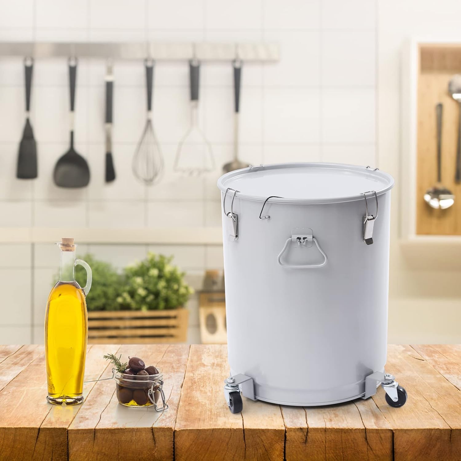 Amazon.com: Fryer Grease Bucket, 16 Gal/60 L, Coated Carbon Steel Oil ...