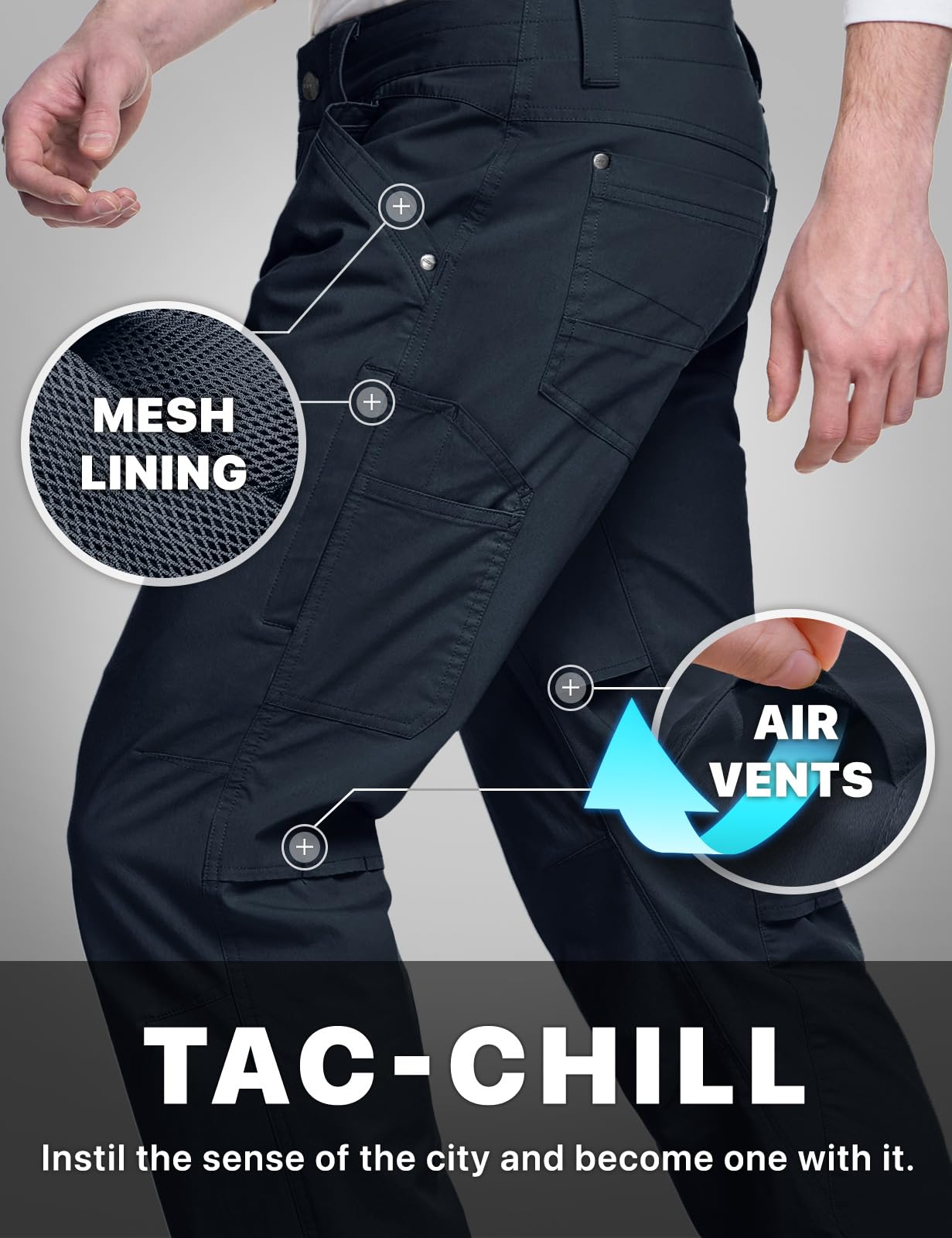 Snapklik.com : Mens Vent Stretch Pants, Quick Dry Lightweight Casual ...