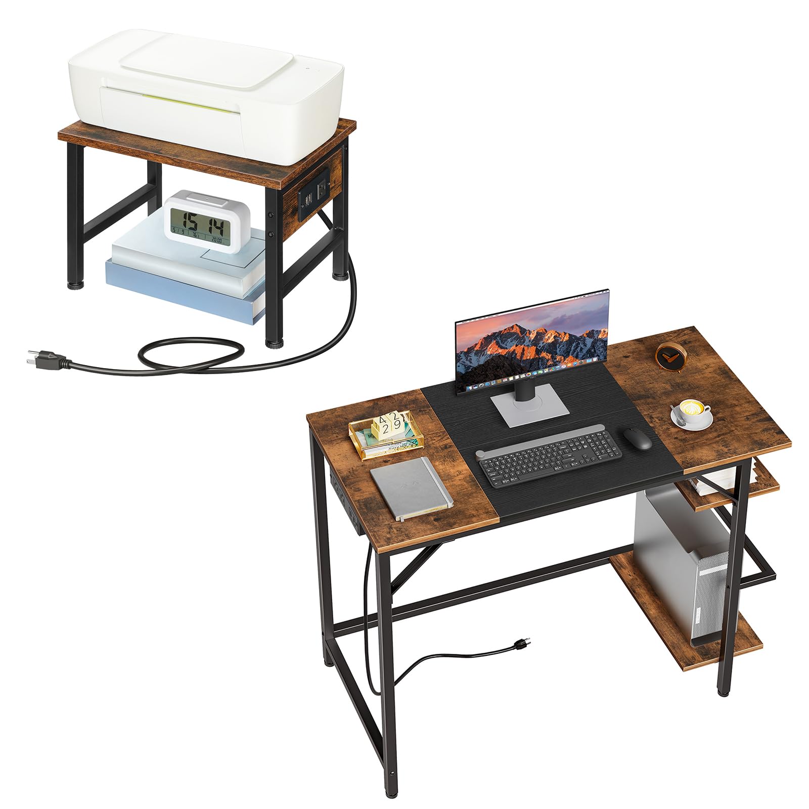 Amazon Hoobro Printer Stand For Desk And Computer Desk Bundle