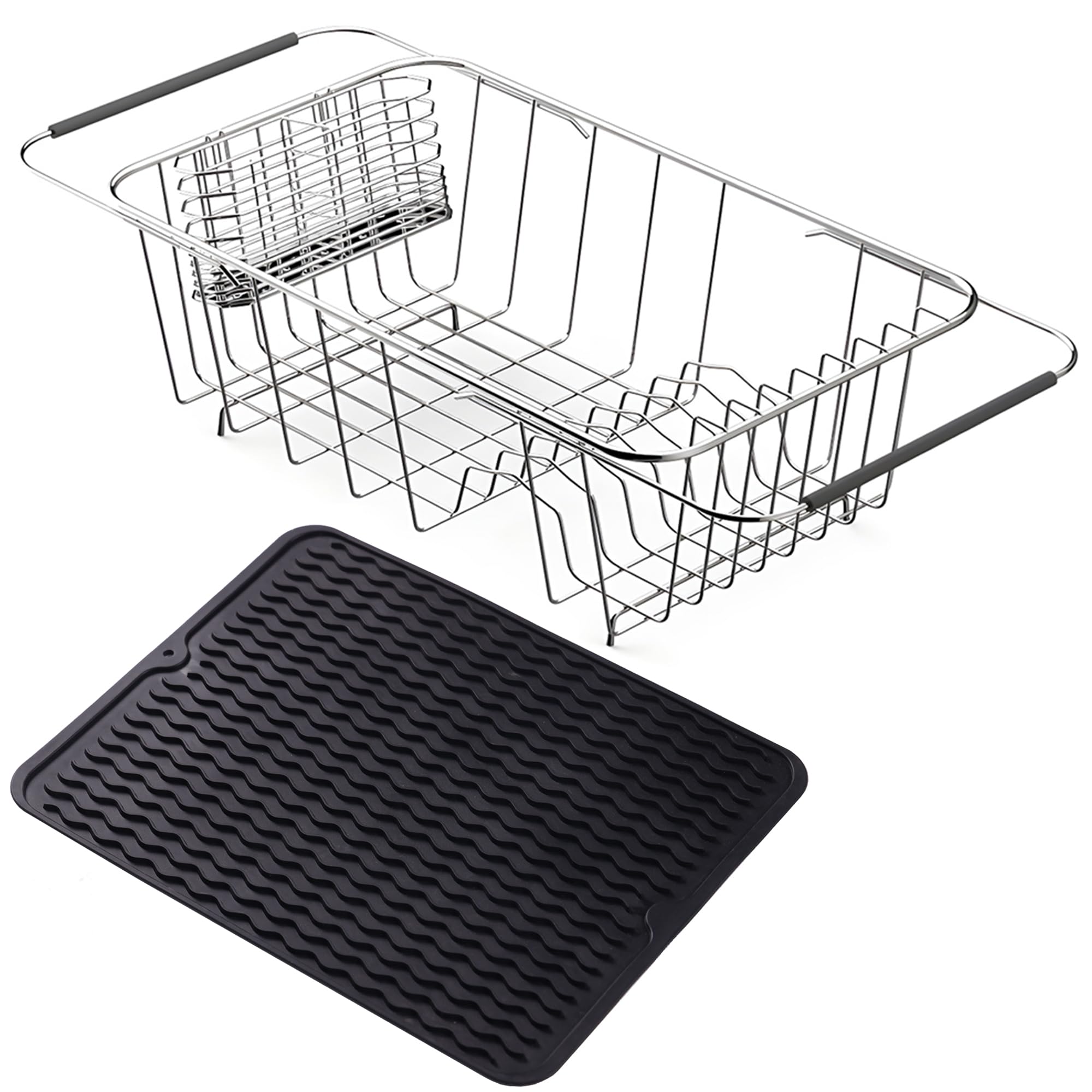 NiuYichee Expandable Dish Drying Rack, Drainage Rack Over Sink ...