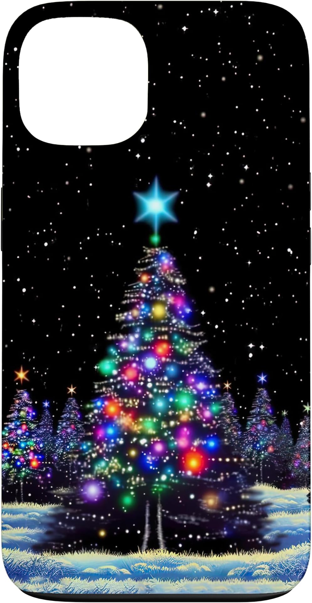 Amazon.com: iPhone 13 Christmas Tree Lights Snowflakes Snowy Night Xmas ...