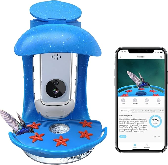 Amazon.com : Smart Bird Feeder with Camera, Hummingbird Feeder with Camera AI Identify, Auto ...