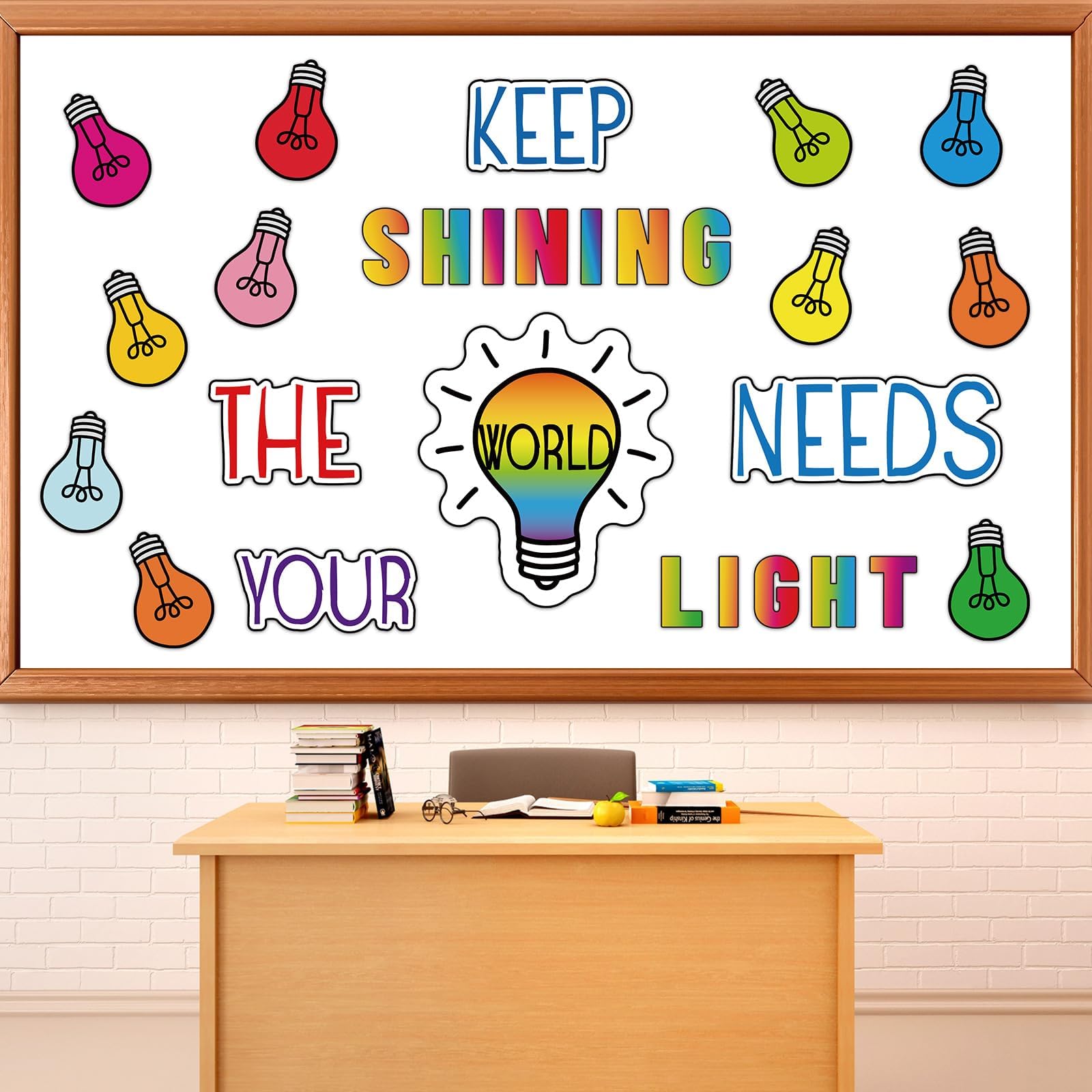 Amazon.com: 67pcs Light Bulb Keep Shining Classroom Bulletin Board Sets ...