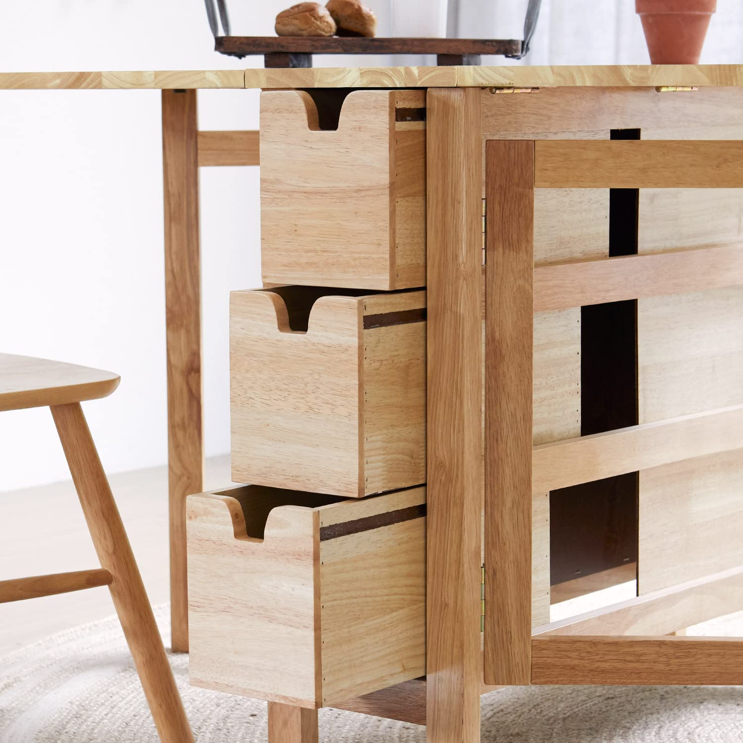 Snapklik.com : Livinia Wings Gate-Leg Wooden Dining Table, Solid ...