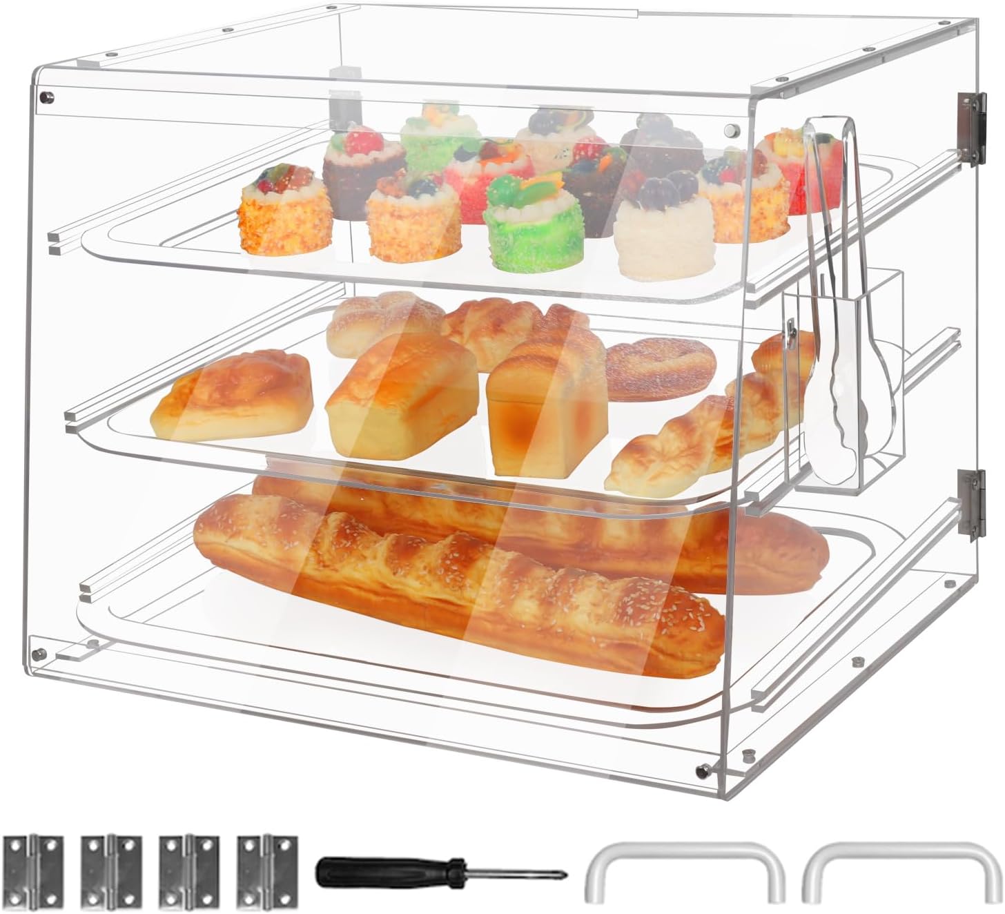 ExGizmo Acrylic Pastry Display Case, 3 Layer Bakery Display Case ...