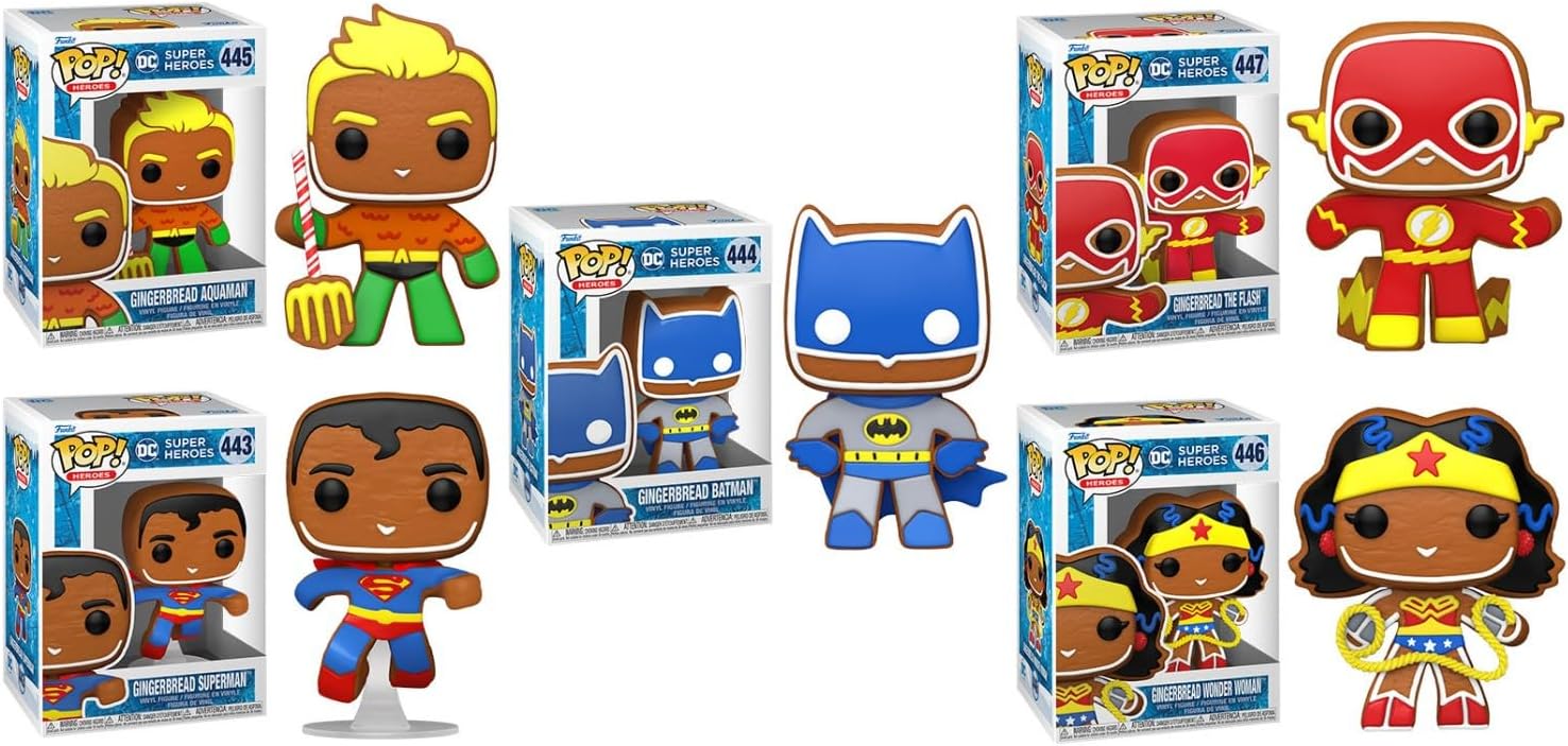 Amazon.com: Funko Gingerbread Super Heroes Batman and Friends Set of 5 ...