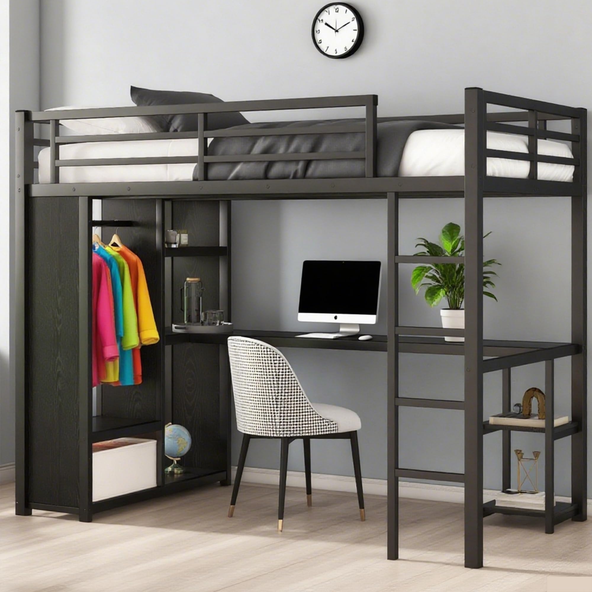 Snapklik.com : Metal Twin XL Size Loft Bed