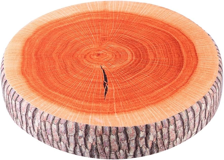 OKJHFD Round Wooden Tree Soft Office Pillow,Tree Wood Slice Memory Foam ...