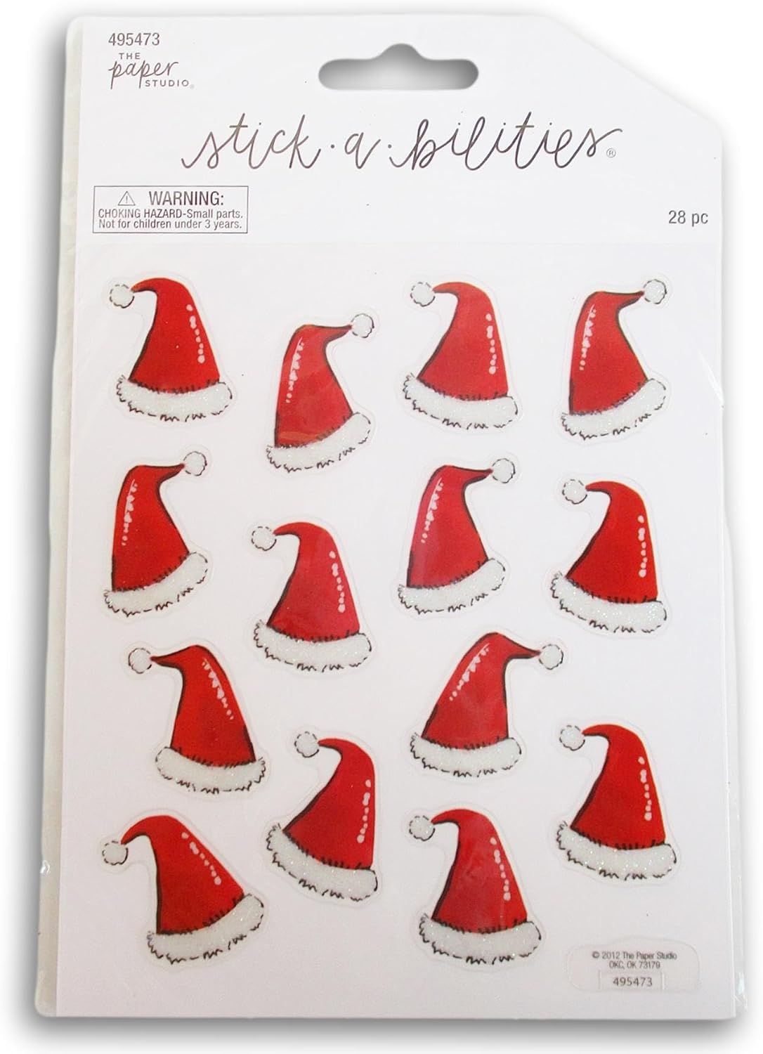 Amazon.com: Santa Hat Christmas Stickers for Journaling, Scrapbooking ...