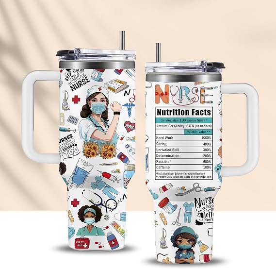 Amazon.com | CGMIBAS 40oz Nurse Cups Tumbler with Handle Stainless ...