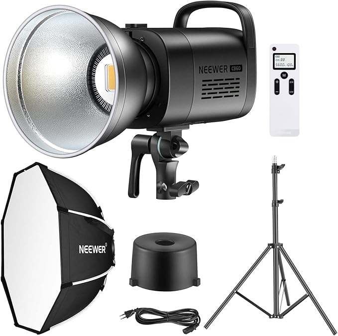 NEEWER CB60 Kit d'éclairage vidéo LED, Lumière Continue LED COB 60W ...
