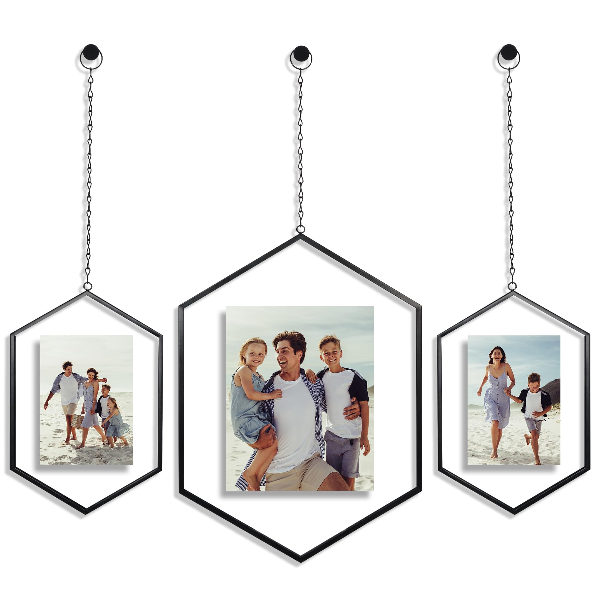 Amazon.com: Americanflat Metal Floating Frame with Chain - Set of 3 ...