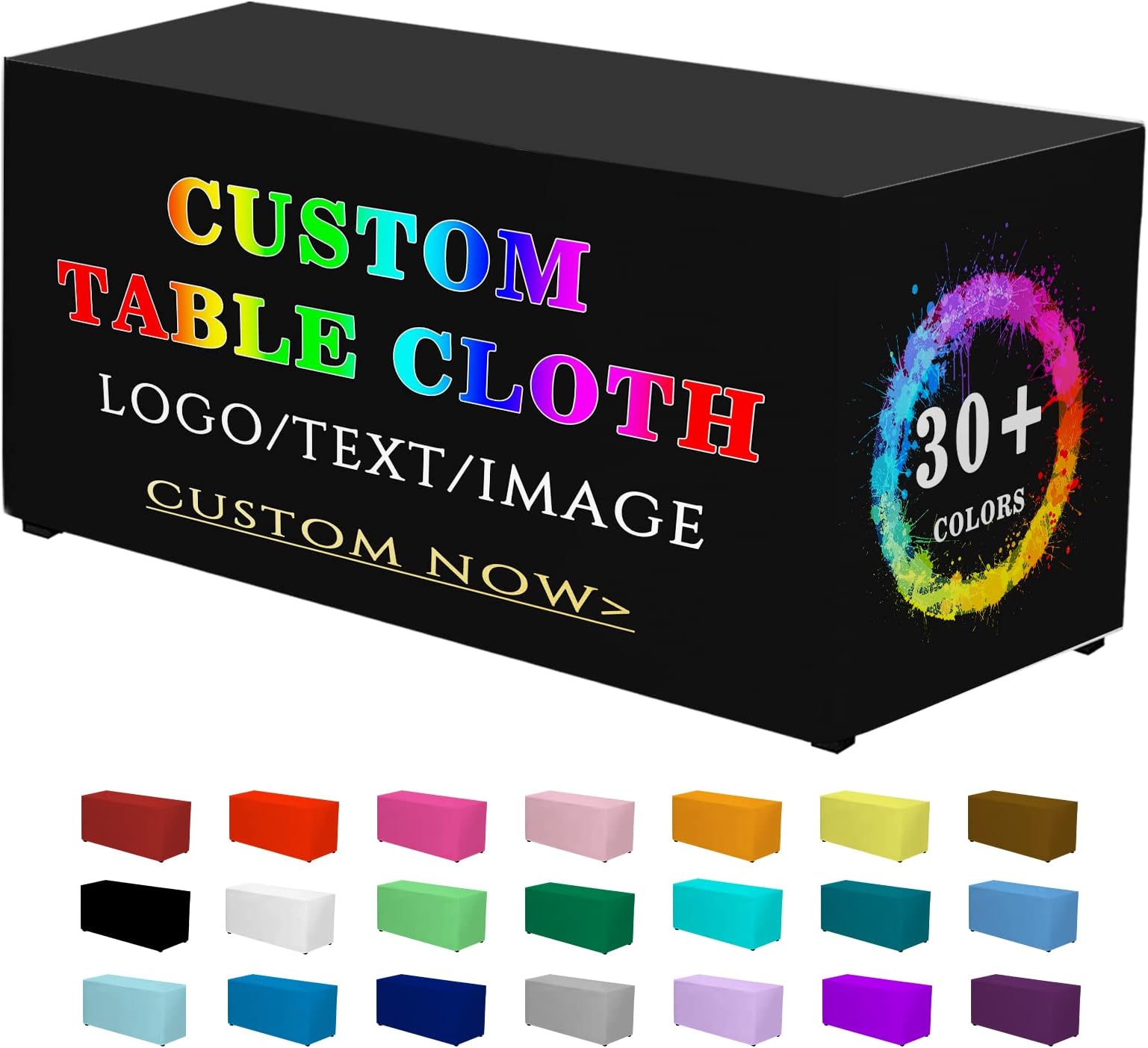Amazon.com: Personalized Add Your Own Logo Custom 6 Feet Fitted Table ...